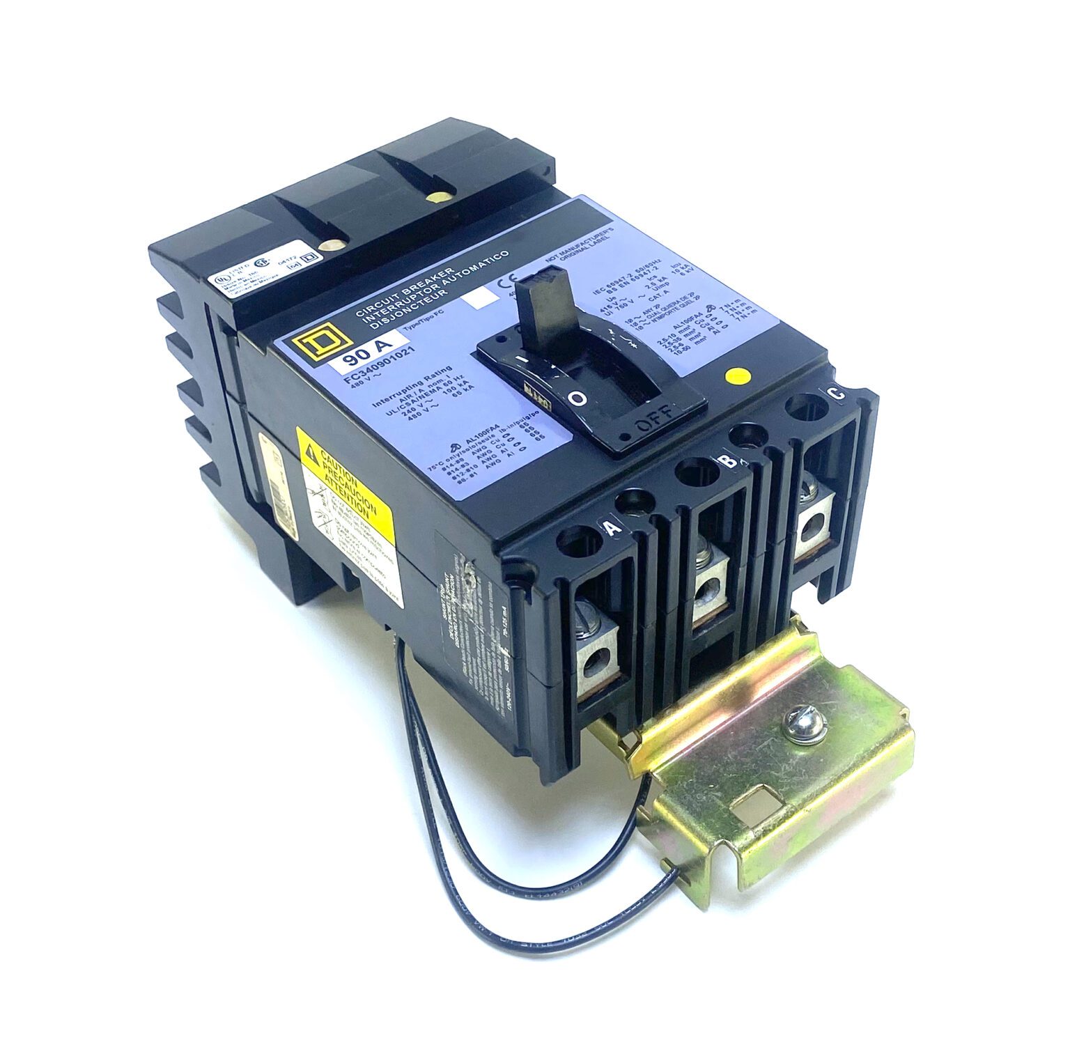 Square D FC340901021 3Pole 90A 480V I-Line Breaker w/ Shunt Trip ...