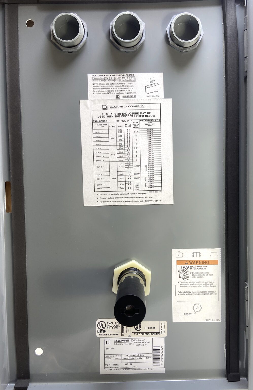 Square D 9991SDH1 Nema 3R Contactor/Motor Starter Enclosure (NEW)