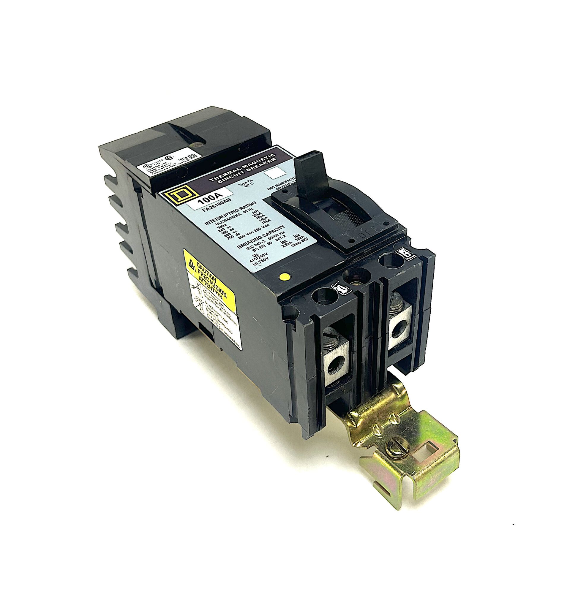 Square D FA26100AB 2 Pole 100 A 600 V I-Line Breaker A + B Phase ...