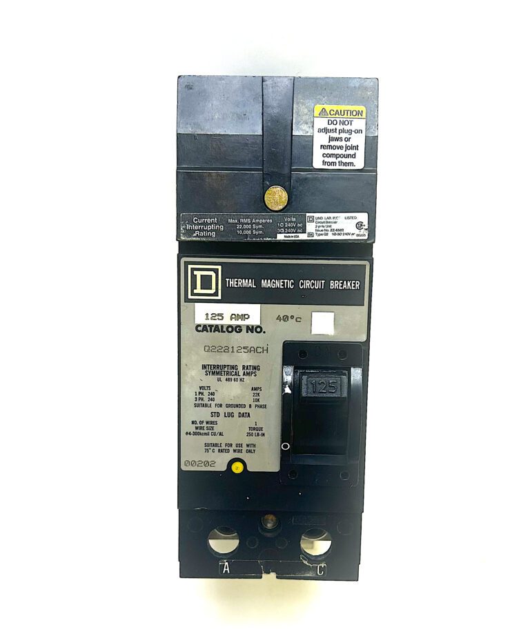 Square D Q222125ACH 2 Pole 125Amp 240Vac I-Line Breaker A+C Phase ...