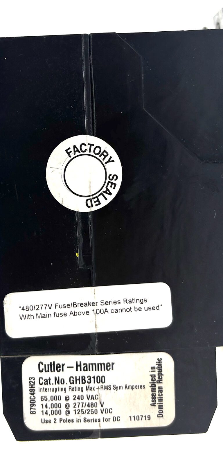 Cutler Hammer GHB3100 3 Pole 100 Amp 480Vac Breaker (Test Report)