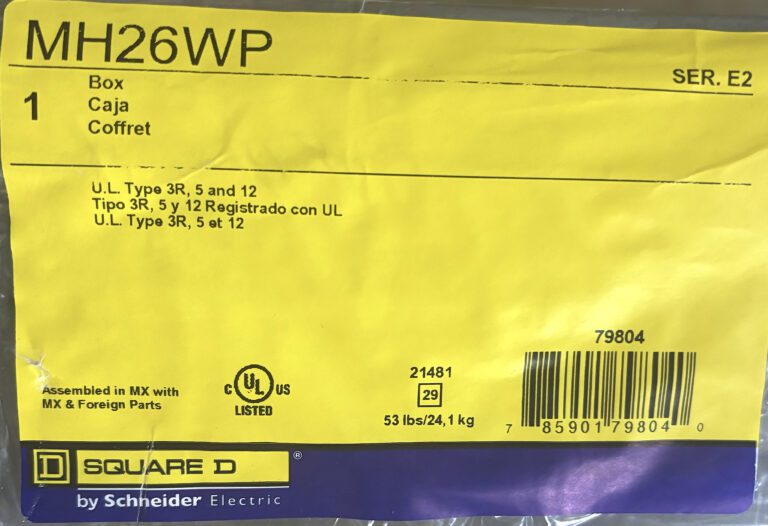 Square D 3P4W 100 Amp 208Y/120V 18Ckt NEMA 3R Type-NQ Panel (NEW)