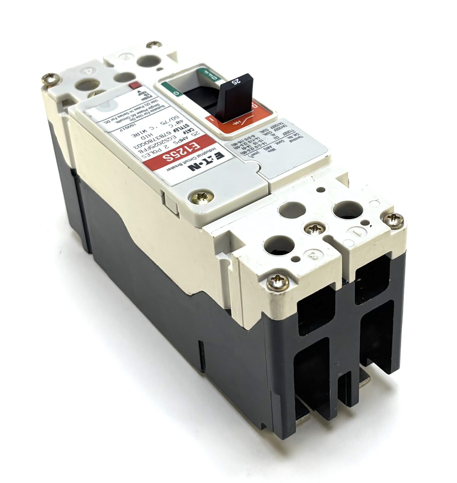 Eaton EGS2025FFB 2 Pole 25 Amp 600Y/347 Vac Circuit Breaker