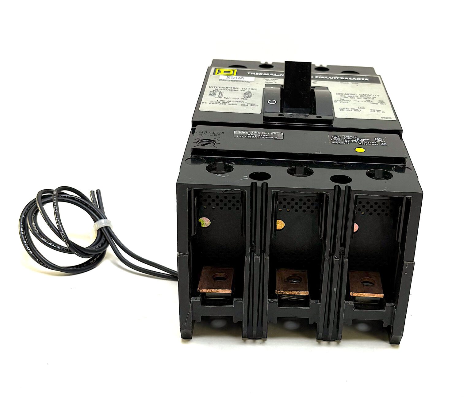 Square D KAP362501021 3 Pole 250 Amp 600 Vac Breaker W/Shunt Trip ...