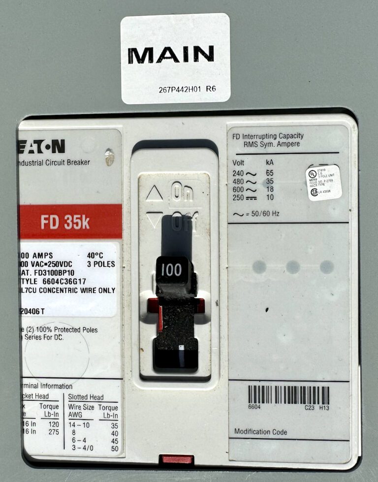 Eaton PRL2A 3P4W 100Amp 480V MB Panelboard (30 Circuit) (NO DOOR)