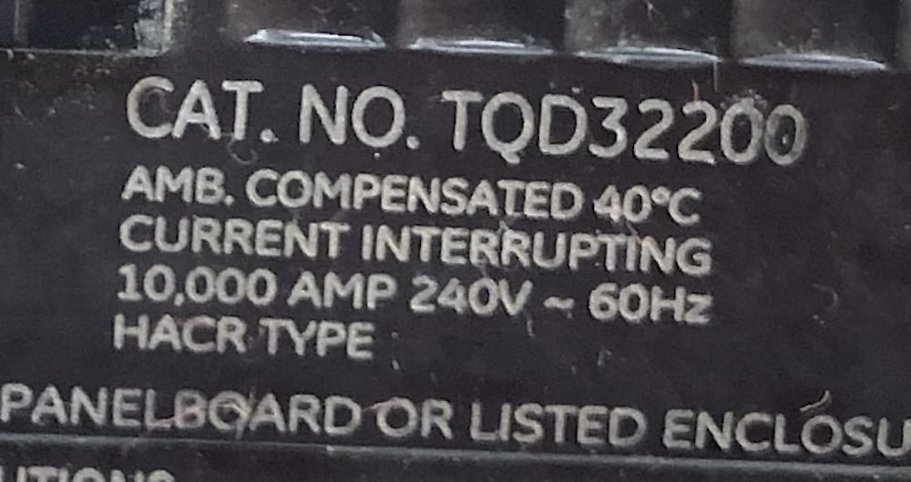 General Electric TQD32200 3 Pole 200 Amp 240 Vac Circuit Breaker (U3 ...