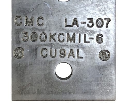 CMC LA-307 300KCMIL-6 CU9AL Lugs (Set of 3) (K5) | Electrical Power and ...