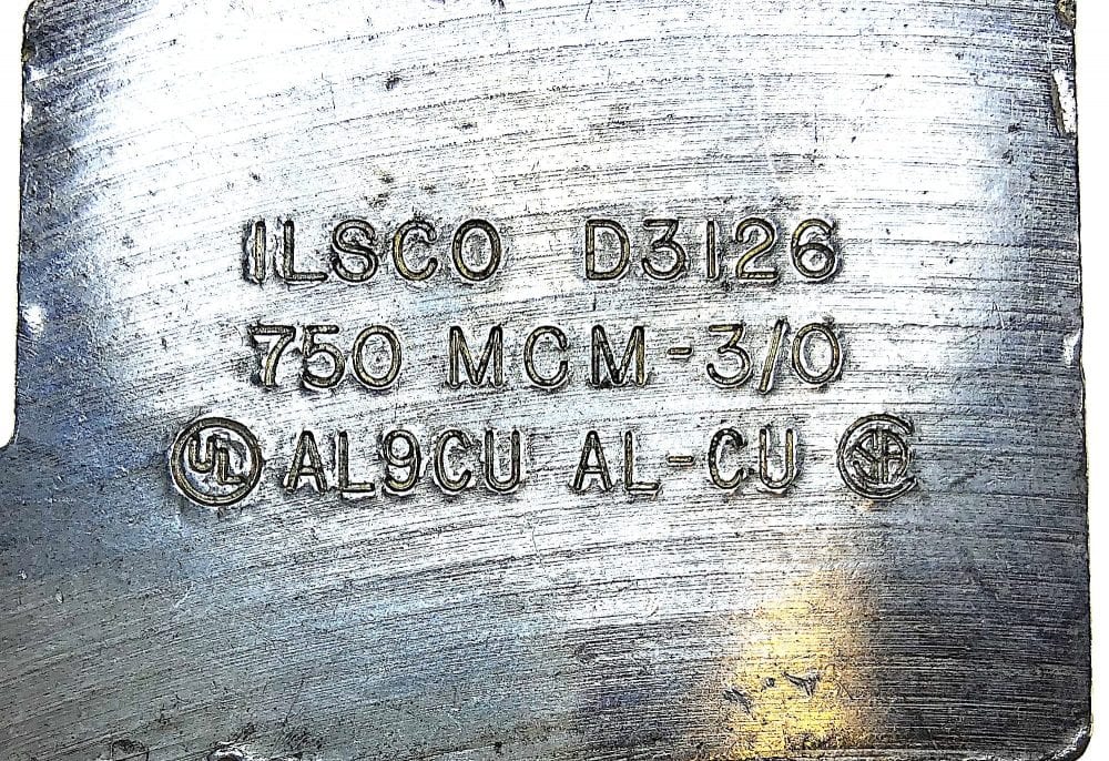ILSCO D3126 750 MCM-3/0 AL9CU Lug (Single) (K3) — Electrical Power and ...