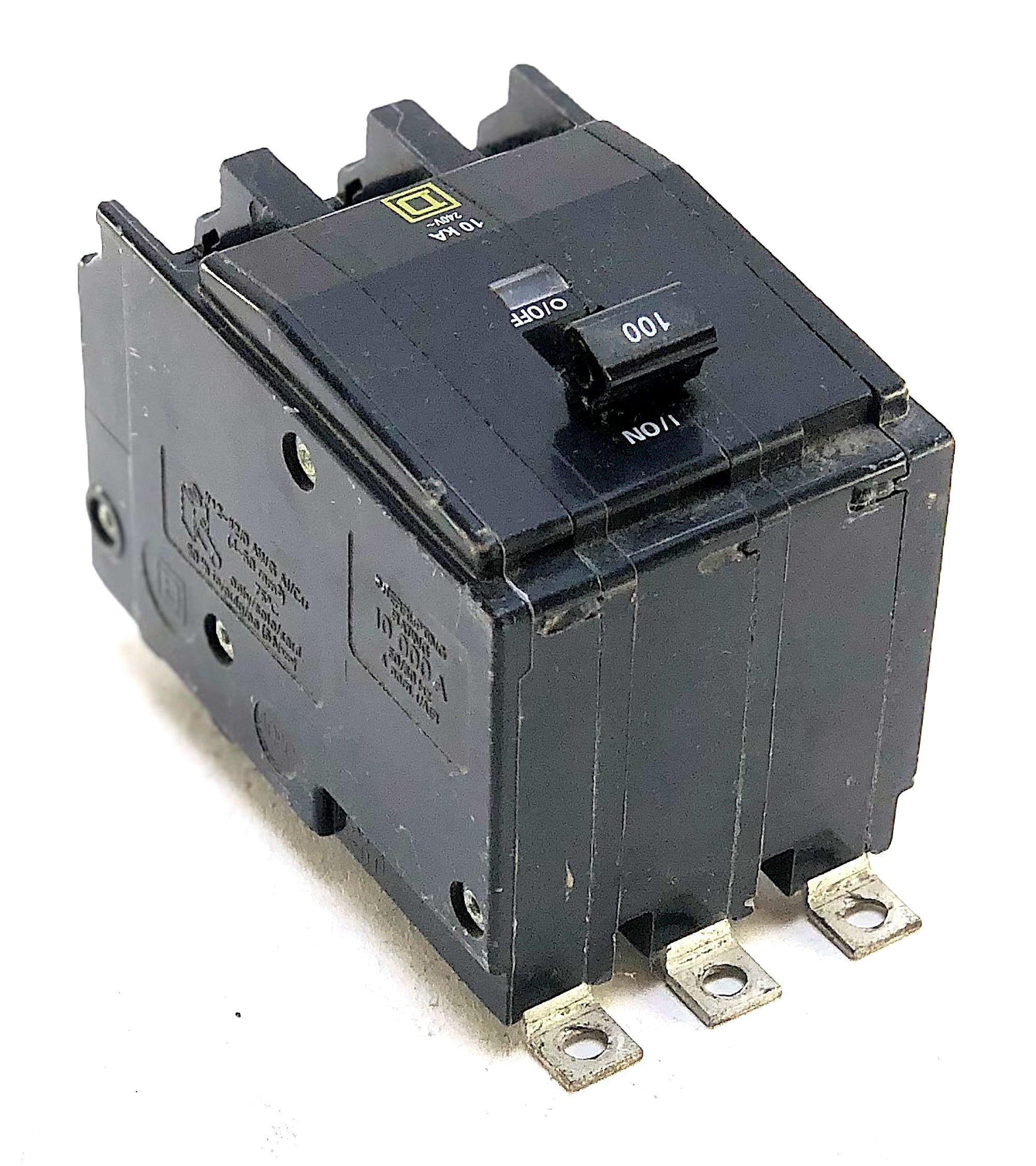 Square D 3 Pole 100 Amp 240 Vac Circuit Breaker (I4) | Electrical Power ...