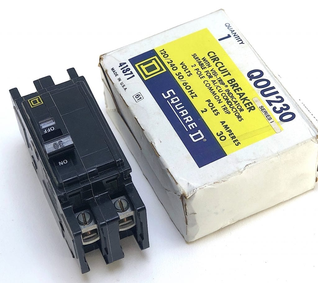 Square D 2 Pole 30 Amp 120 Vac Circuit Breaker (J4) | Electrical Power ...