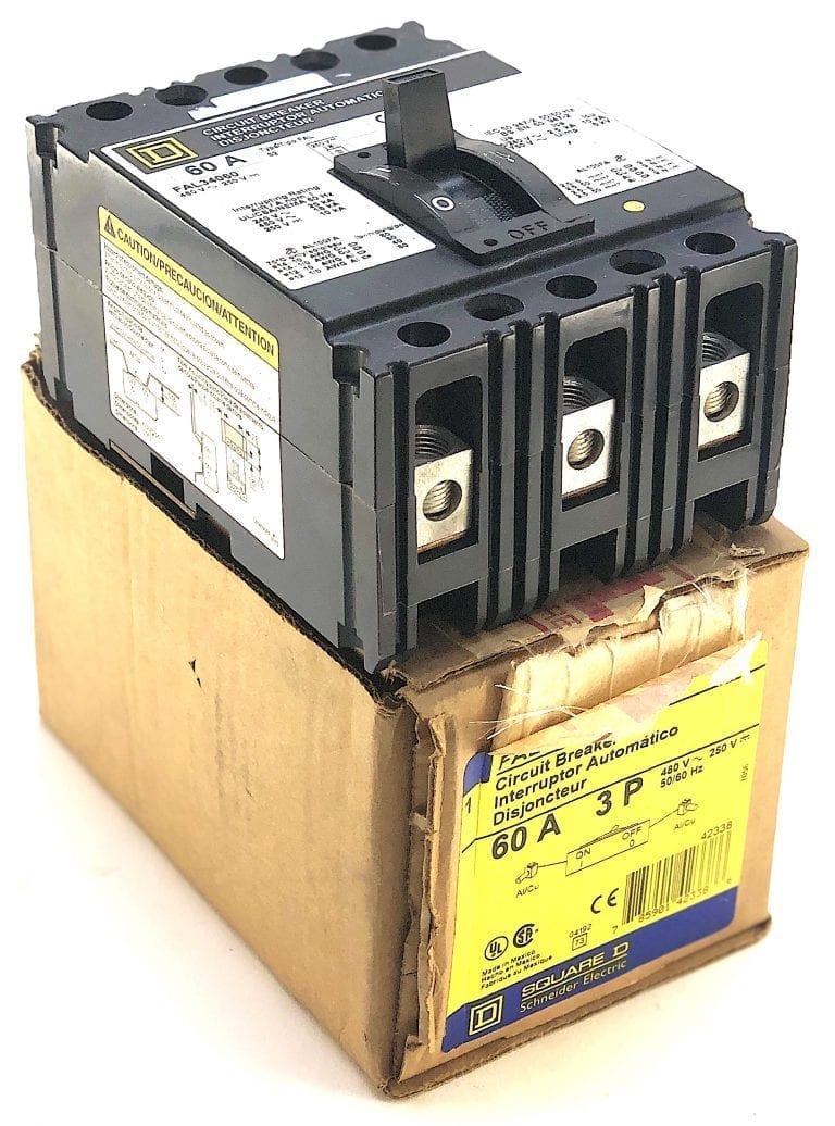 Square D 3 Pole 60 Amp 480 Vac NIB Circuit Breaker (F7) | Electrical ...