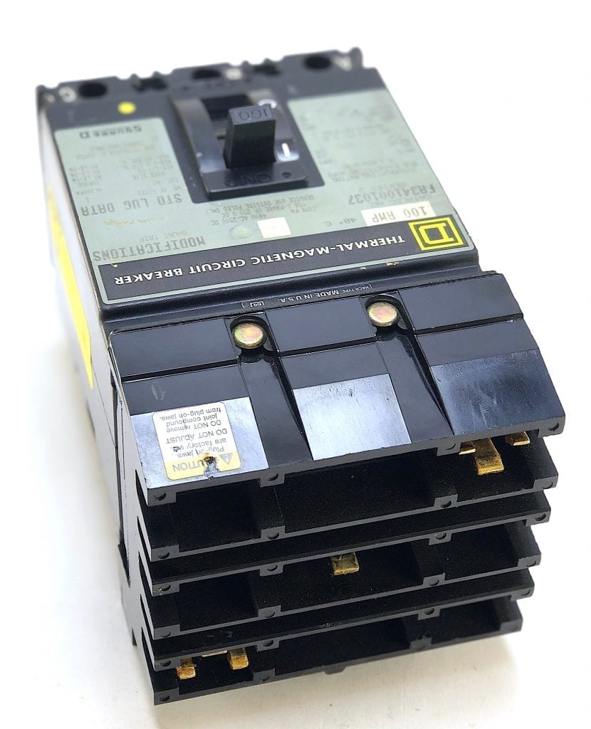 Square D FA34100 3 Pole 100 Amp 480 Vac Circuit Breaker