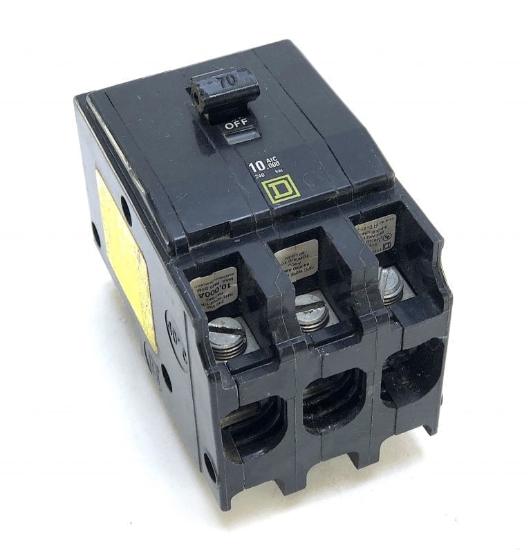 Square D 3 Pole 70 Amp 240 Vac Circuit Breaker (J2) | Electrical Power ...