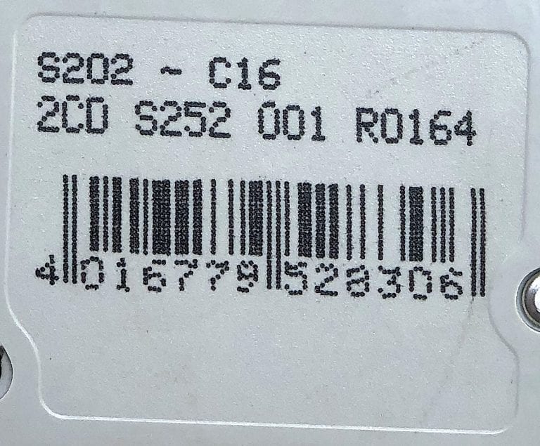ABB S202-C16 2 Pole 16 Amp 277/480 Vac Circuit Breaker