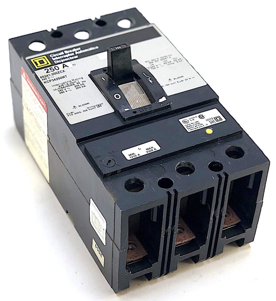 Square D KCP34250MT 3 Pole 250 Amp 480 Vac Circuit Breaker | Electrical ...