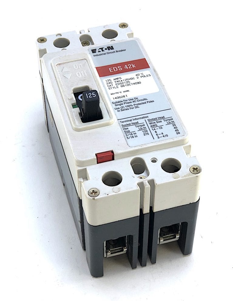 Eaton Cutler Hammer EDS2125 2 Pole 125 Amp 240 Vac Breaker | Electrical ...