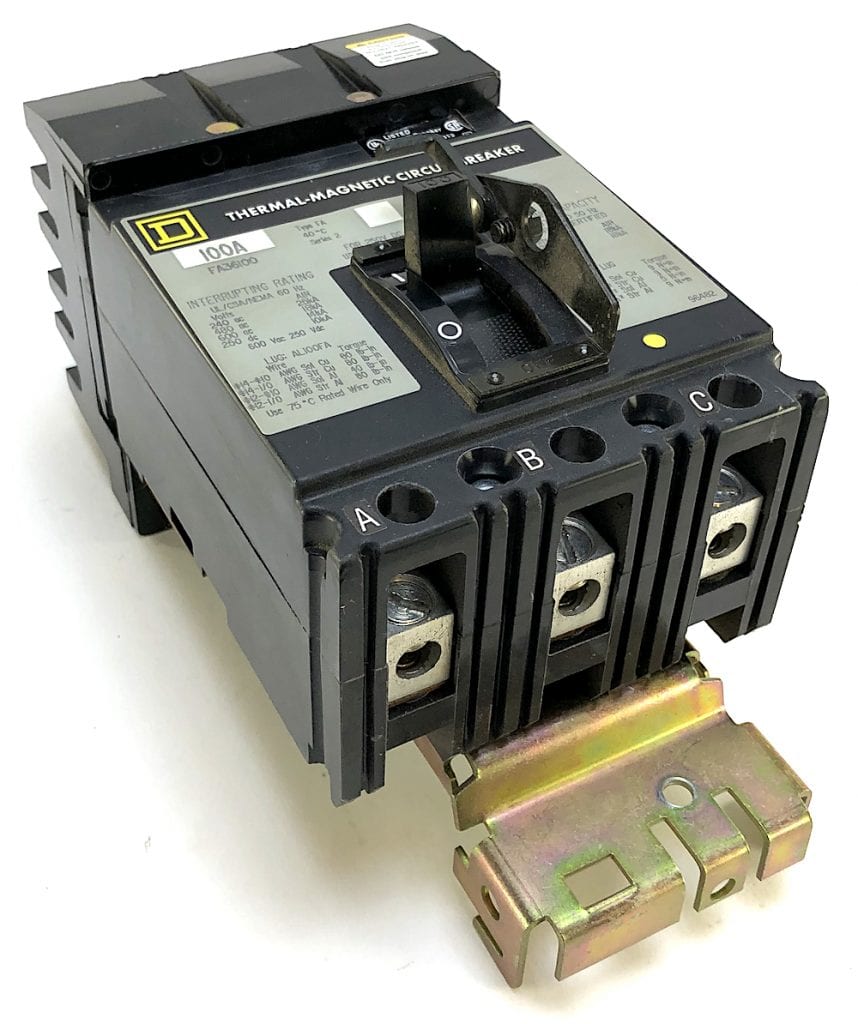 Square D FA36100 3 Pole 100 Amp 600 Vac Circuit Breaker (E3 ...