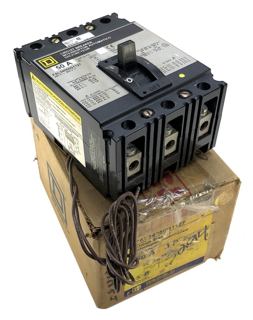 Square D FAL34050G1127 3P 50A 480V Breaker w/GF+Under Volt. (NIB)