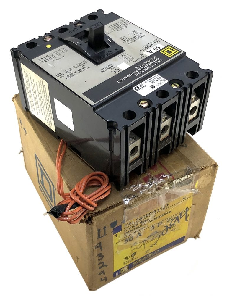 Square D FAL34050G1127 3P 50A 480V Breaker w/GF+Under Volt. (NIB)