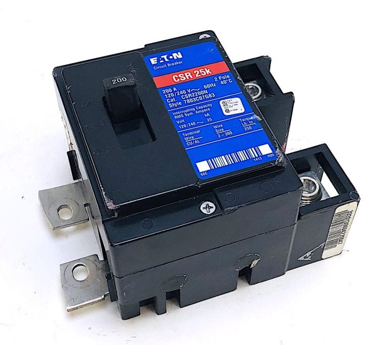 Eaton Cutler Hammer CSR2200N 2 Pole 200 Amp 120/240 Vac Circuit Breaker ...