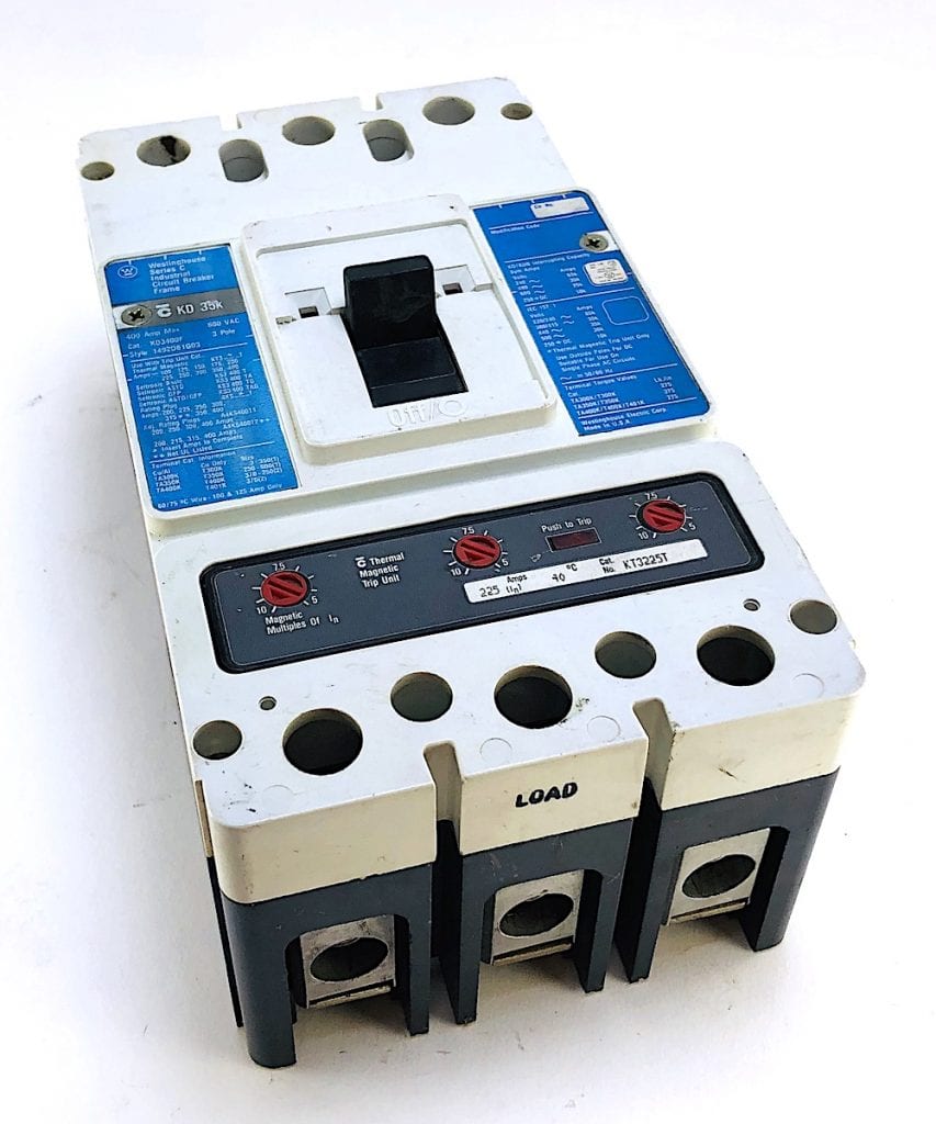 Westinghouse KD3400F 3 Pole 400 Amp 600 Vac Circuit Breaker w/225A Trip ...
