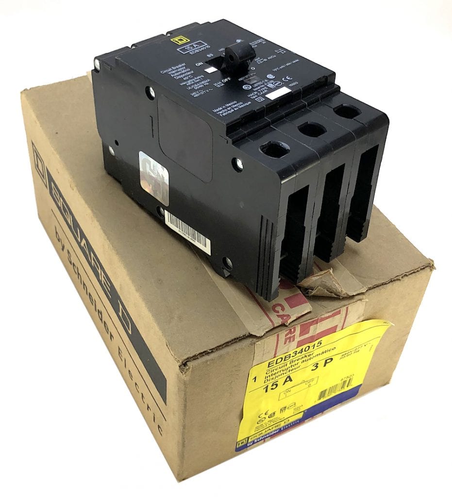 Square D EDB34015 3 Pole 15 Amp 480 Vac Circuit Breaker (NEW ...