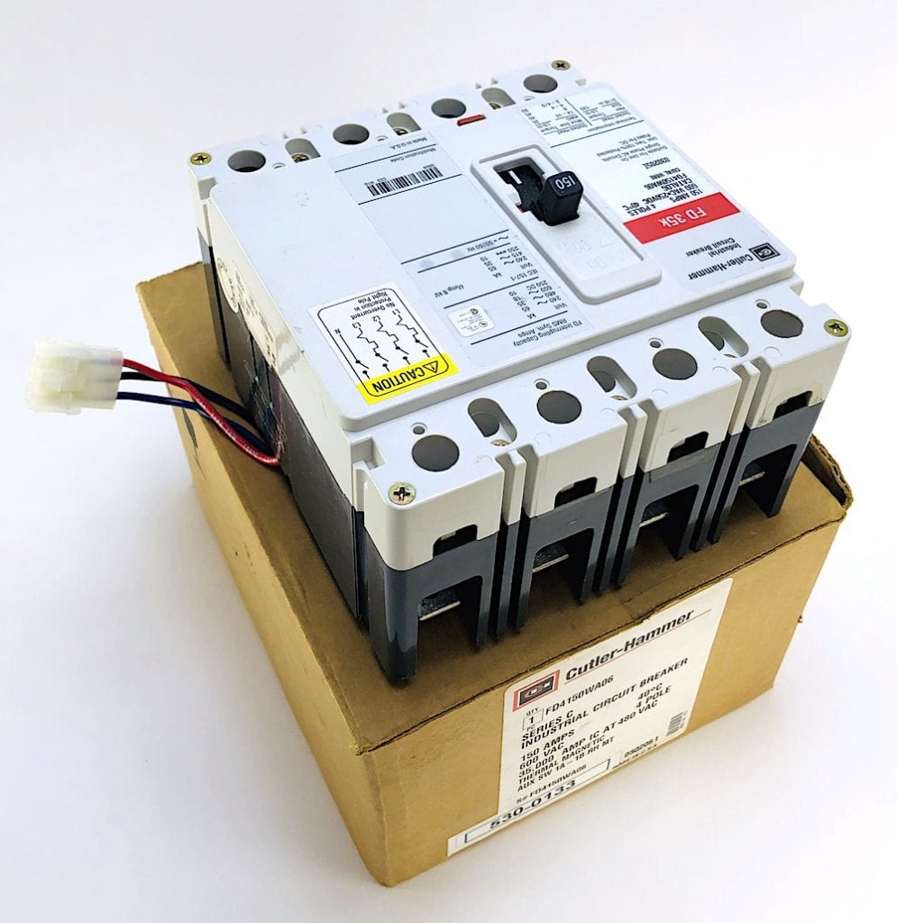 Cutler Hammer FD4150WA06 4 Pole 150 Amp 600V Breaker w/Aux (NIB ...