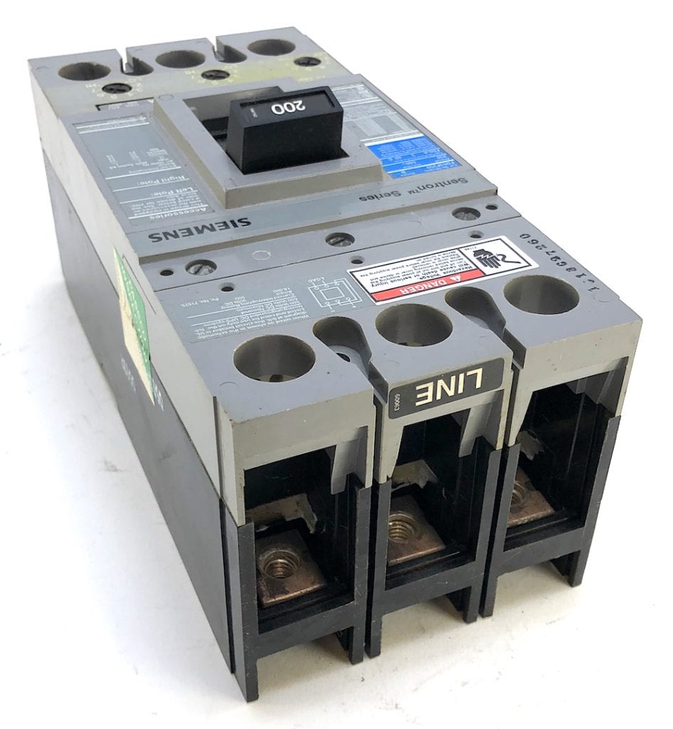 Siemens FD63F250 3 Pole 250 Amp 600 Vac Circuit Breaker w/200 Amp Trip ...