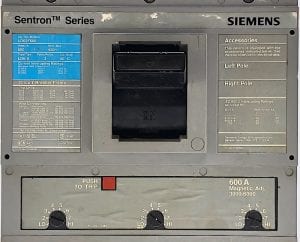 Siemens LD63F600 3 Pole 600 Amp 600 Vac Circuit Breaker w/600A Trip ...